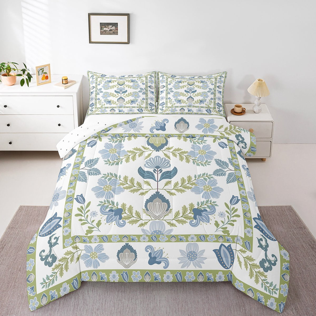 Click here for Erosebridal Bohemia Flower Bedding Twin Comforter... prices