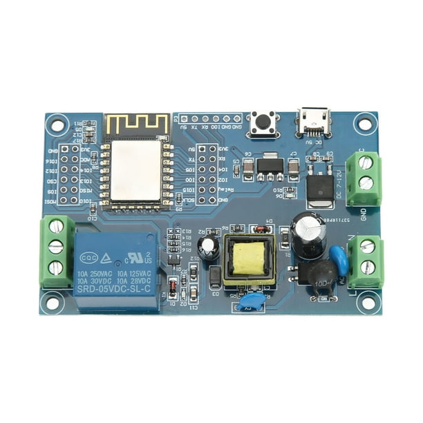 WiFi Relay Module, DC 7-12V 1 Channel ESP8266 10A Maximum Load Current Relay Board For Control ...