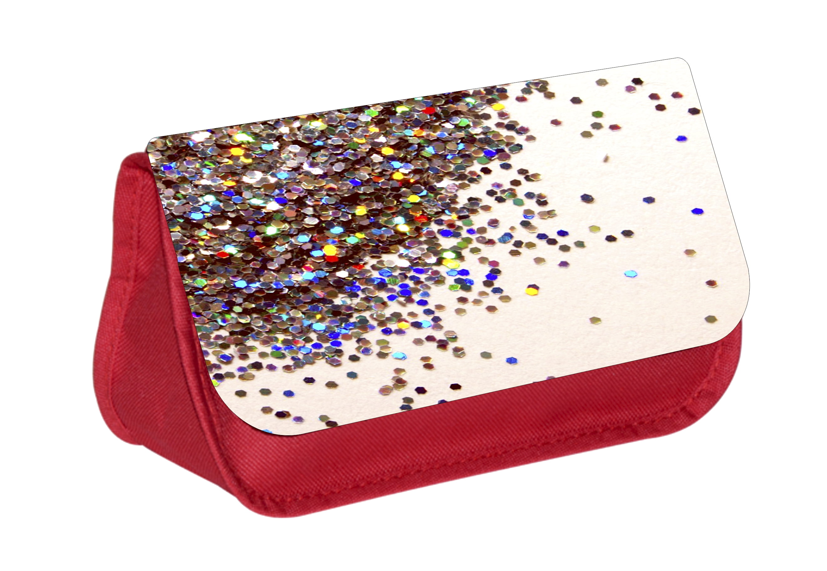 Spilled Glitter Print Design - Red Girls Pencil Case - Pencil Bag ...