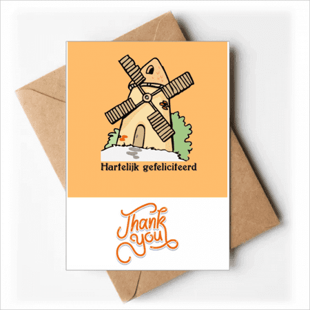 Dutch Windll Landscape Birthday Thank You Cards Envelopes Blank Note ...