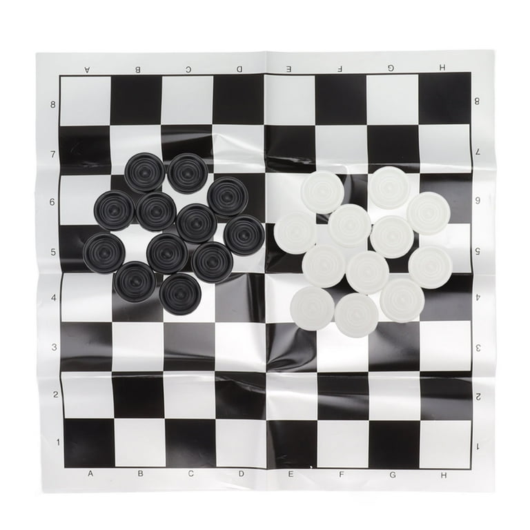 Checkers Game Black White