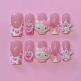 Sanrio Hello Kitty False Nail Kawaii Cartoon Full Cover Press on Fake ...