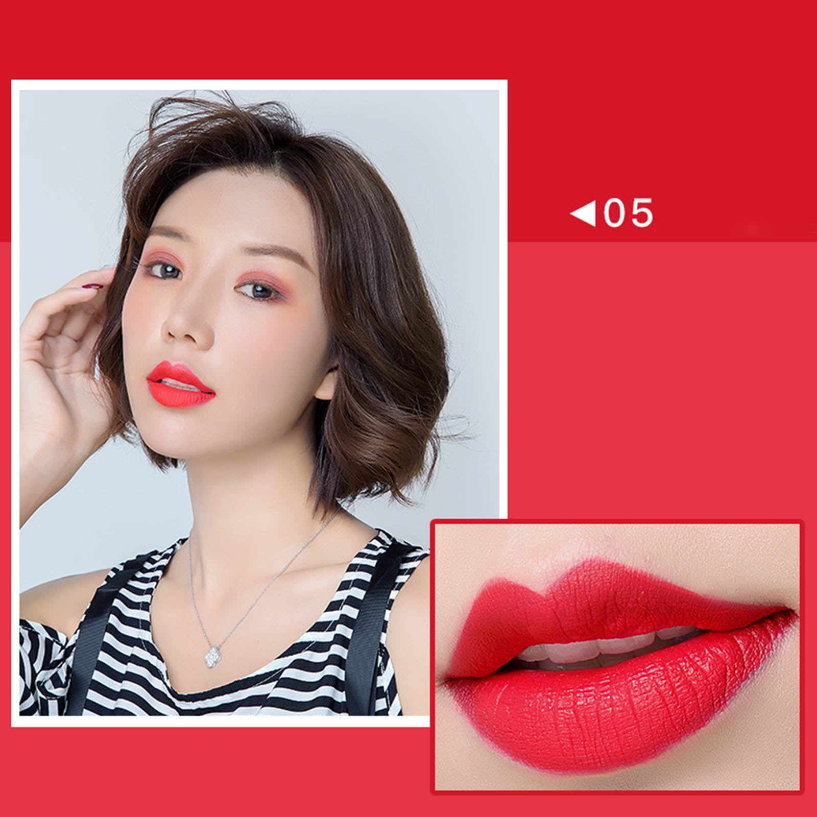 Labial Mate Velvet de O'Liss: Tono Rojo Intenso #05, Duradero y ...