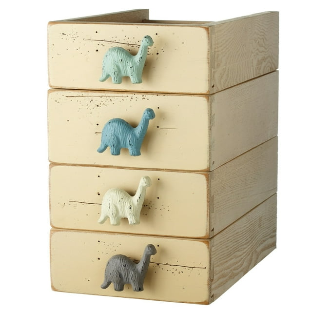 Dinosaurs Drawer Pulls Cabinet Knobs Set of 4 Painted Cast Iron ...