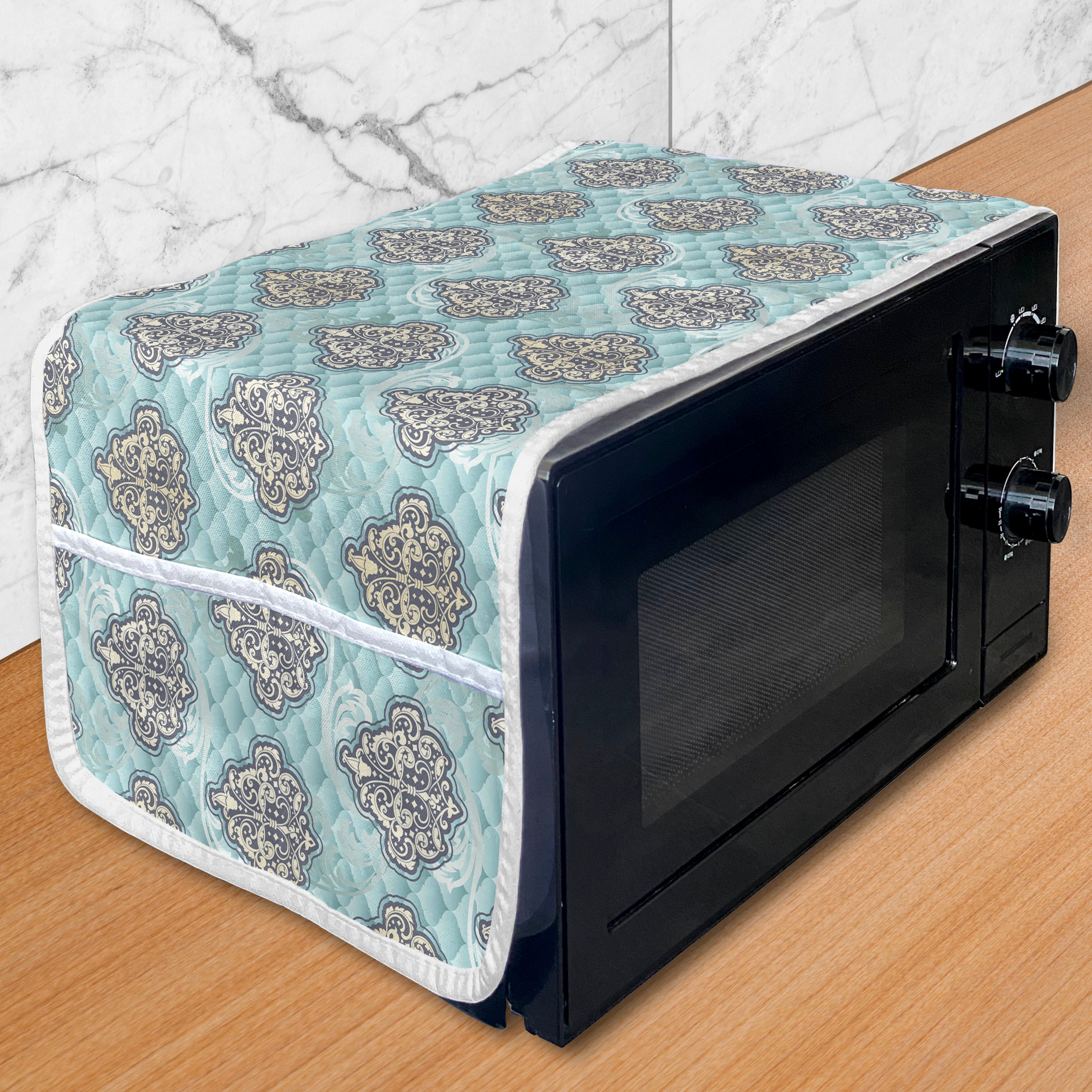 Victorian Microwave Oven Cover, Rococo Style Design Tiles Romantic ...
