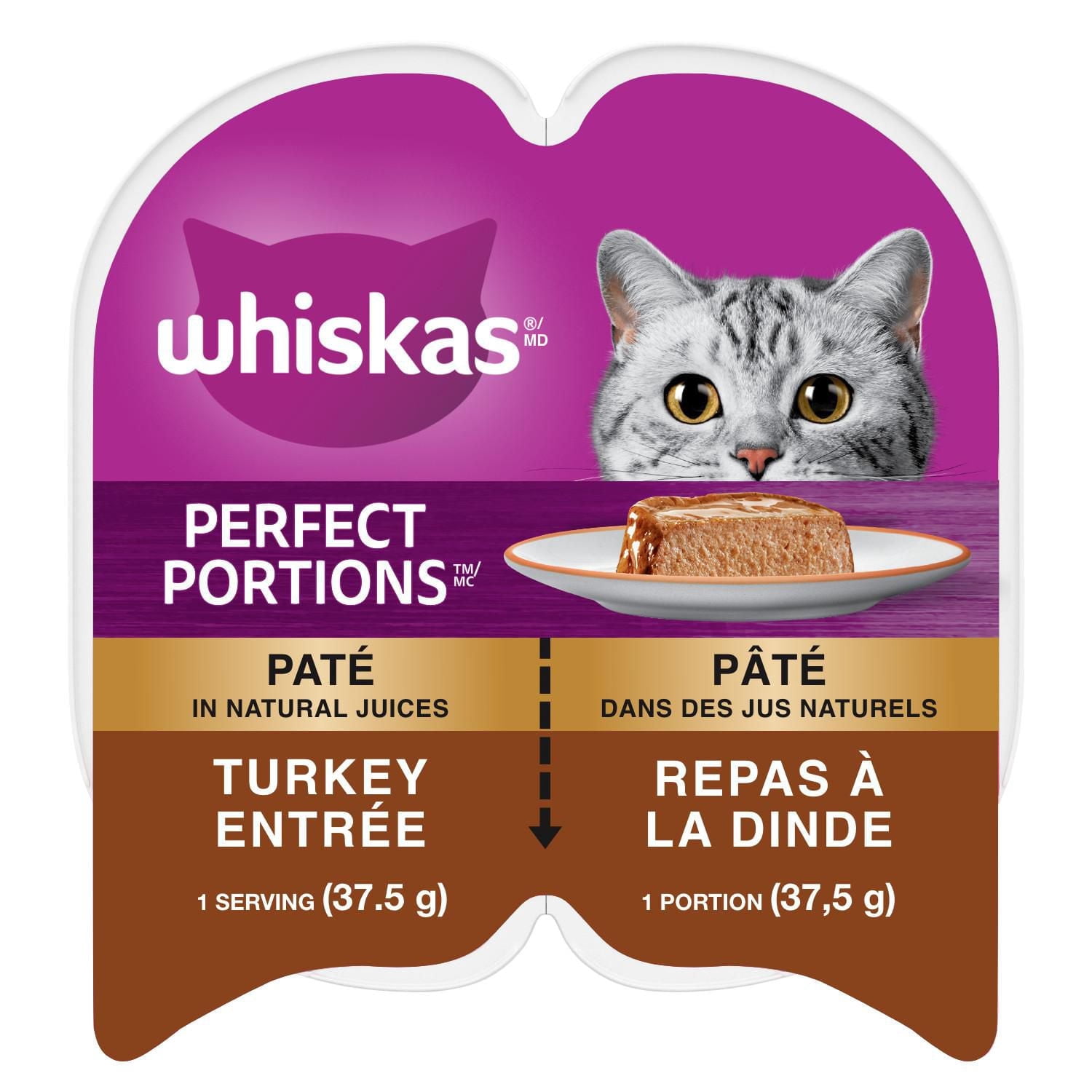 Whiskas Perfect Portions Turkey Entrée Paté Wet Cat Food, 75g - Walmart.ca