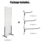 Bonnlo 6' x 2' Wire Grid Panel Tower with T-Base Floorstanding,Wire ...