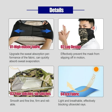 Cycling Head Wrap Mesh Fabric Ice Silk Bright Color Fashion Ear Loops ...