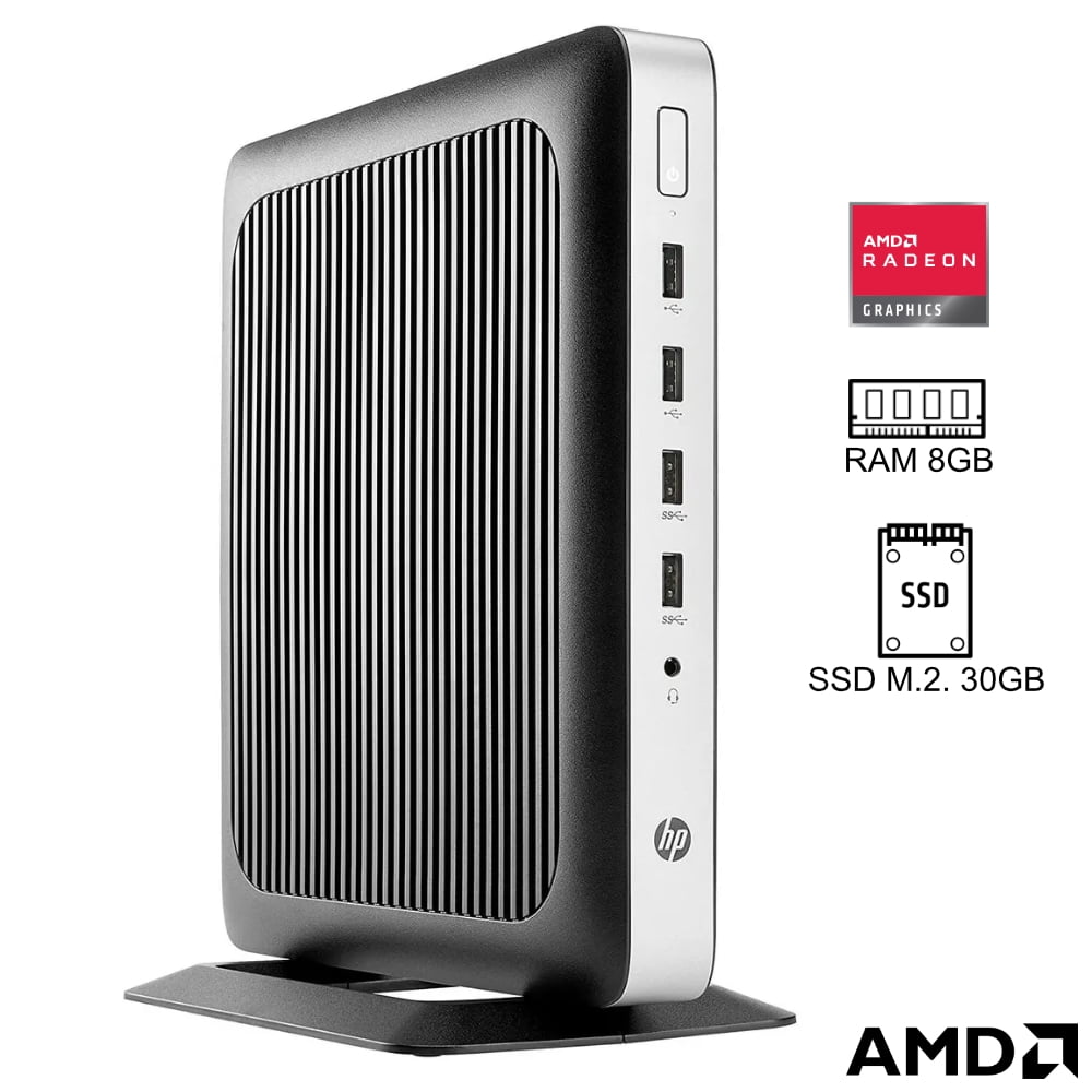 CPU PC ultra slim T630 HP RAM 8GB SSD M.2. 30GB Radeon R7 ...
