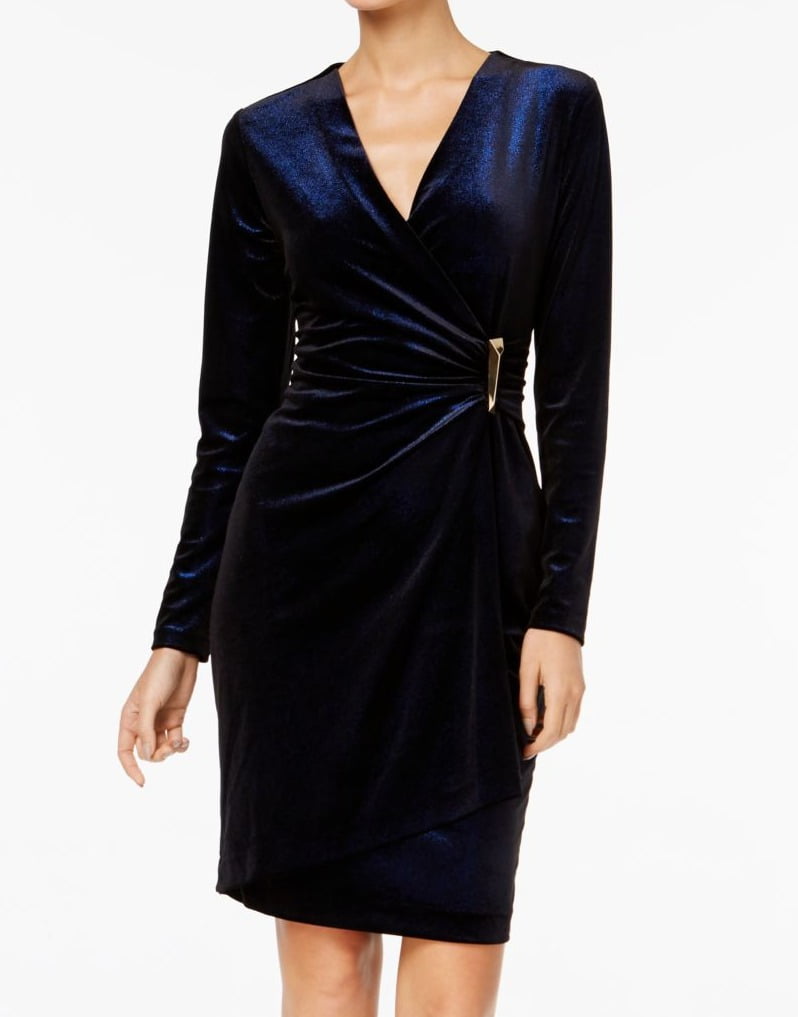 Calvin Klein Calvin Klein New Blue Womens Size 16 Velvet Shimmer