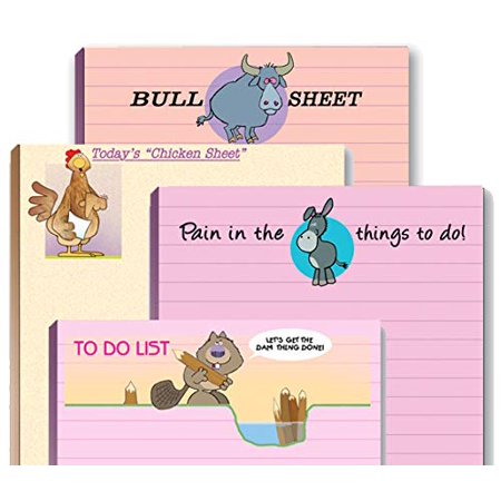 4 Funny Notepad Assorted Pack - Great Gift Set - 4.25 x 5.5in - 50 ...