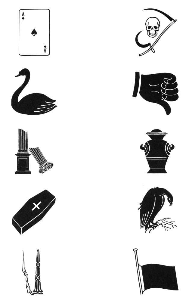 Symbols Death Nvarious Symbols Of Death And Mourning Poster Print symbols-death-nvarious-symbols-of-death-and-mourning-poster-print