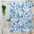Blue Bubbles Shower Curtains for Bathroom, Watercolor Gradient Bubble ...