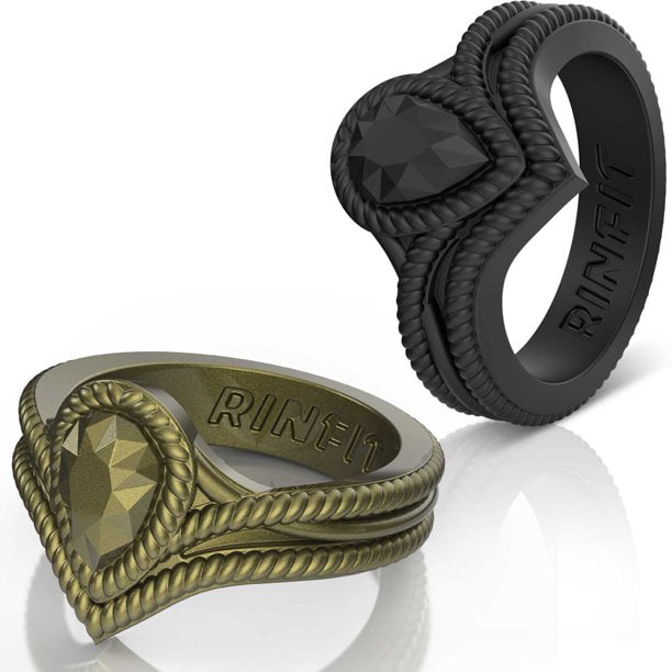 Rinfit Silicone Rings for Women - Female Wedding Rubber Bands - Pear ...