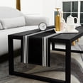 Black Striped Table Runner 108 Inches Long - Farmhouse Black White ...