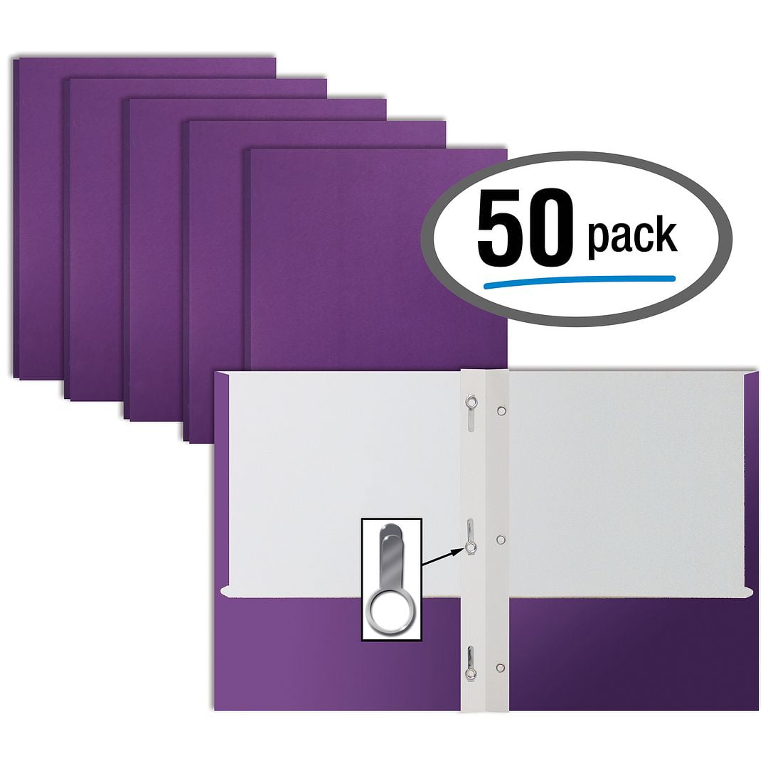 Purple Paper 2 Pocket Folders with Prongs, 50 Pack, by Better Office ... Purple Paper 2 Pocket Folders with Prongs, 50 Pack, by Better Office ...