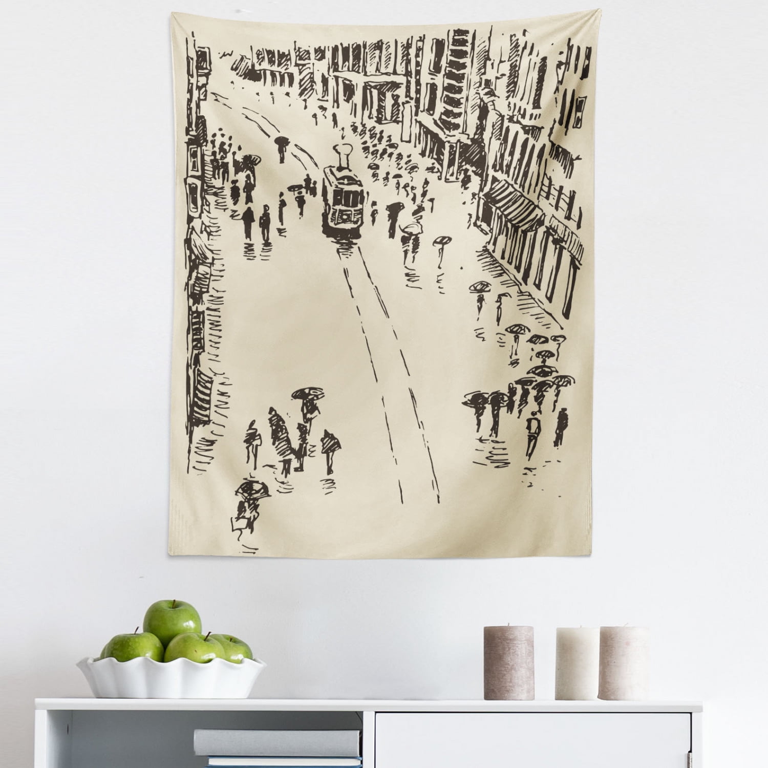 Istanbul Tapestry, Vintage Turkey Istanbul Cityscape Landmark ...