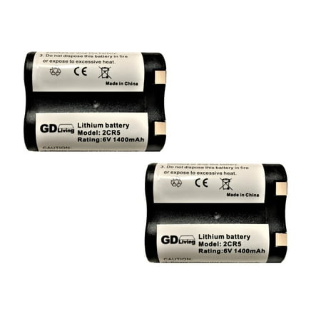 GD Living Battery - 2 Pack 2CR5 Lithium Battery (Non-Rechargeable), for ...