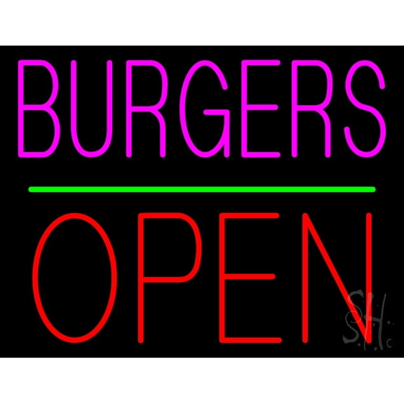 Drive-Thru Block Open Green Line LED Neon Sign 15 x 19 - inches, Clear ...