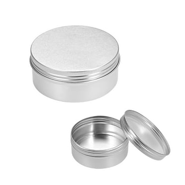Uxcell 2.7oz 80ml Screw Top Lid Round Cans Tin Containers Aluminum ...