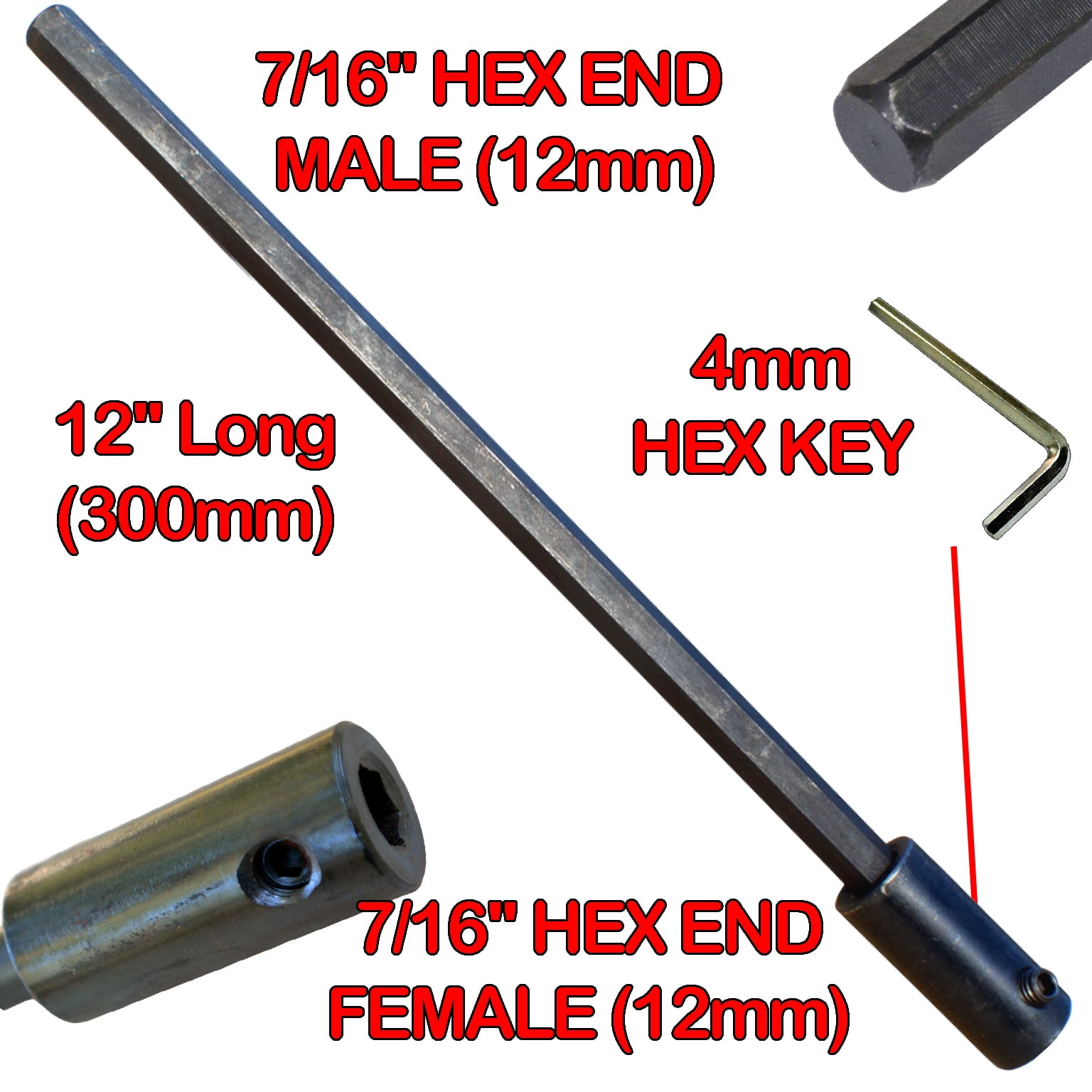 Hole Saw Arbor Kit Mandrel and Hole Saw Arbor Extension Kit 4 Piece 7/ ...