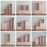 Brooks Stackable 2-Tier Wood Kids Bookcase - Light Pink - Walmart.com