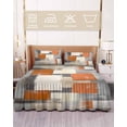Burnt Orange Grey Bed Skirt King Size 18 Inch Drop, Oil Painting Modern ...