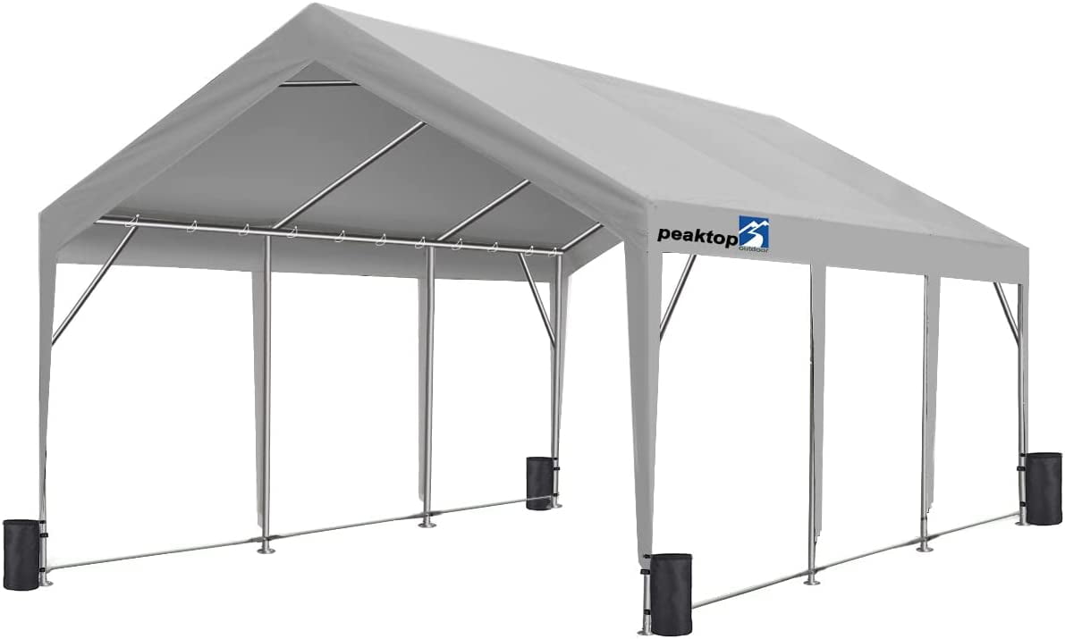 PEAKTOP OUTDOOR 12 x 20ft Upgraded Heavy Duty Carport ,Portable Car ...