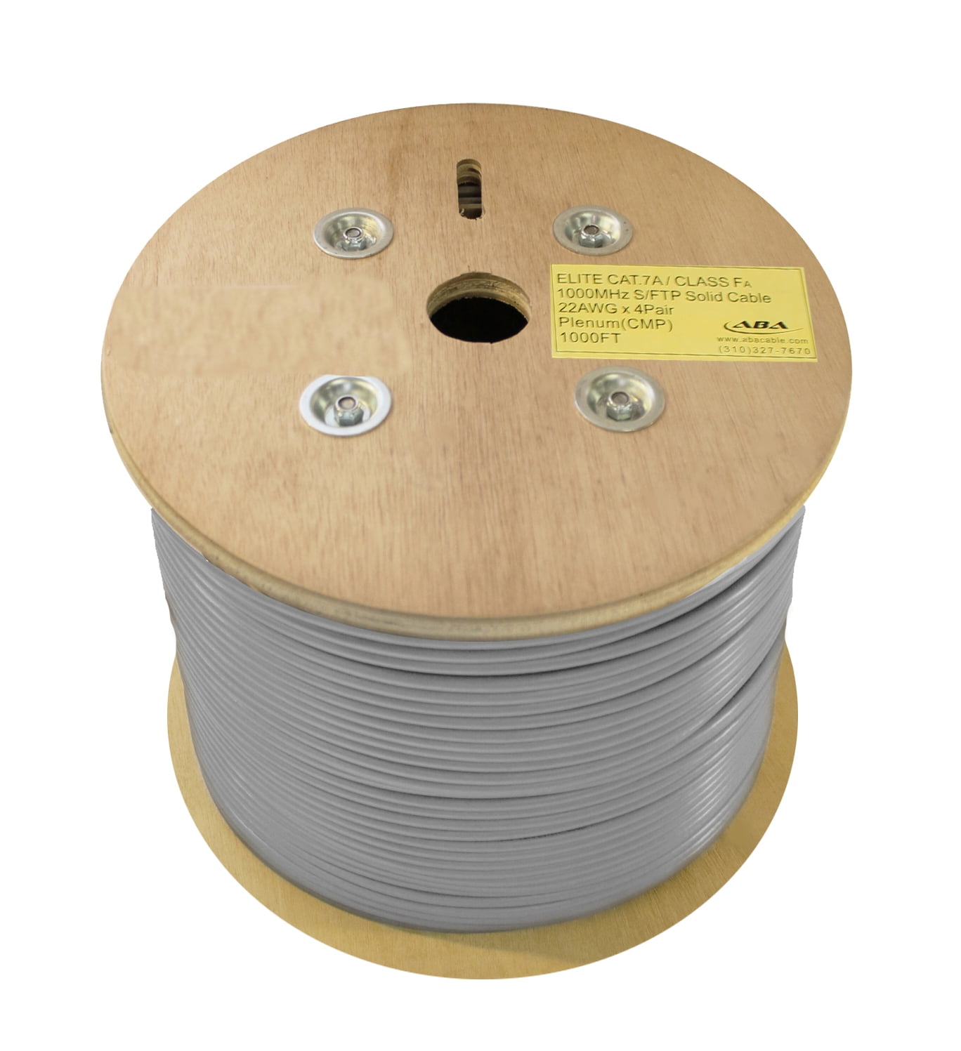 Infinity Cable CAT7A CMP Plenum 1000MHz S/FTP 22AWG Solid Bare Copper, Bulk Cable 1000Ft Reel ...