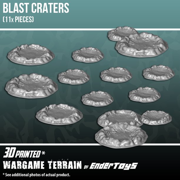 Blast Craters, Terrain Scenery for Tabletop 28mm Miniatures Wargame, 3D ...