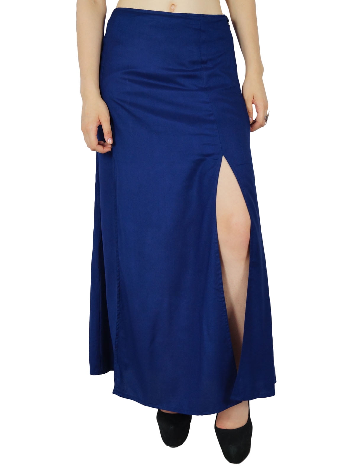 Bimba Women Rayon Maxi Skirt with Long 2 Slits - Walmart.com