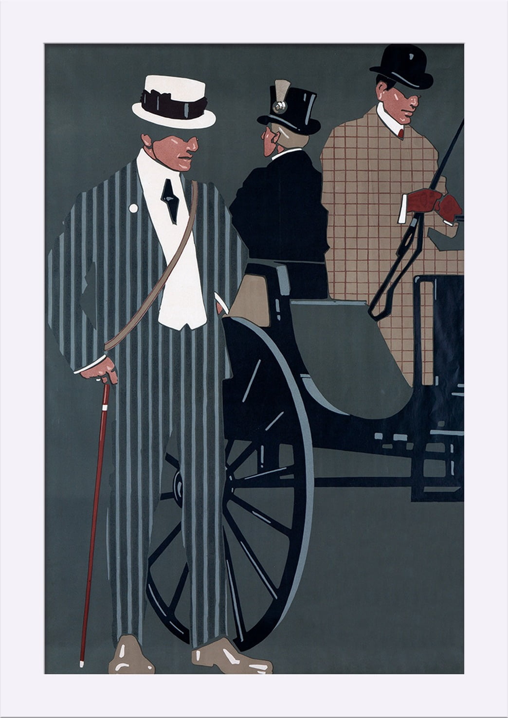 Drivers Vintage Poster (12x18 Giclee Art Print, Gallery Framed, White ...