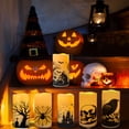 6 Pack Halloween LED Timer Candles, Crow Skull Spider Castle Witch ...