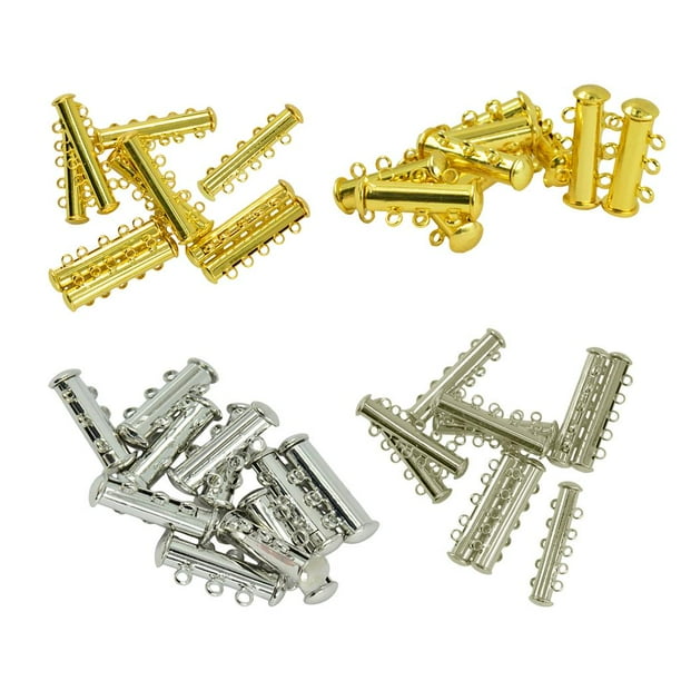 40 Pieces Multi Strand Slide Clasp Connectors for Jewelry Necklace ...