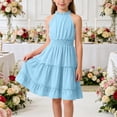 Avtoify CUHK Girls Solid Color Pleated Sleeveless Skirt Lace Waistband ...