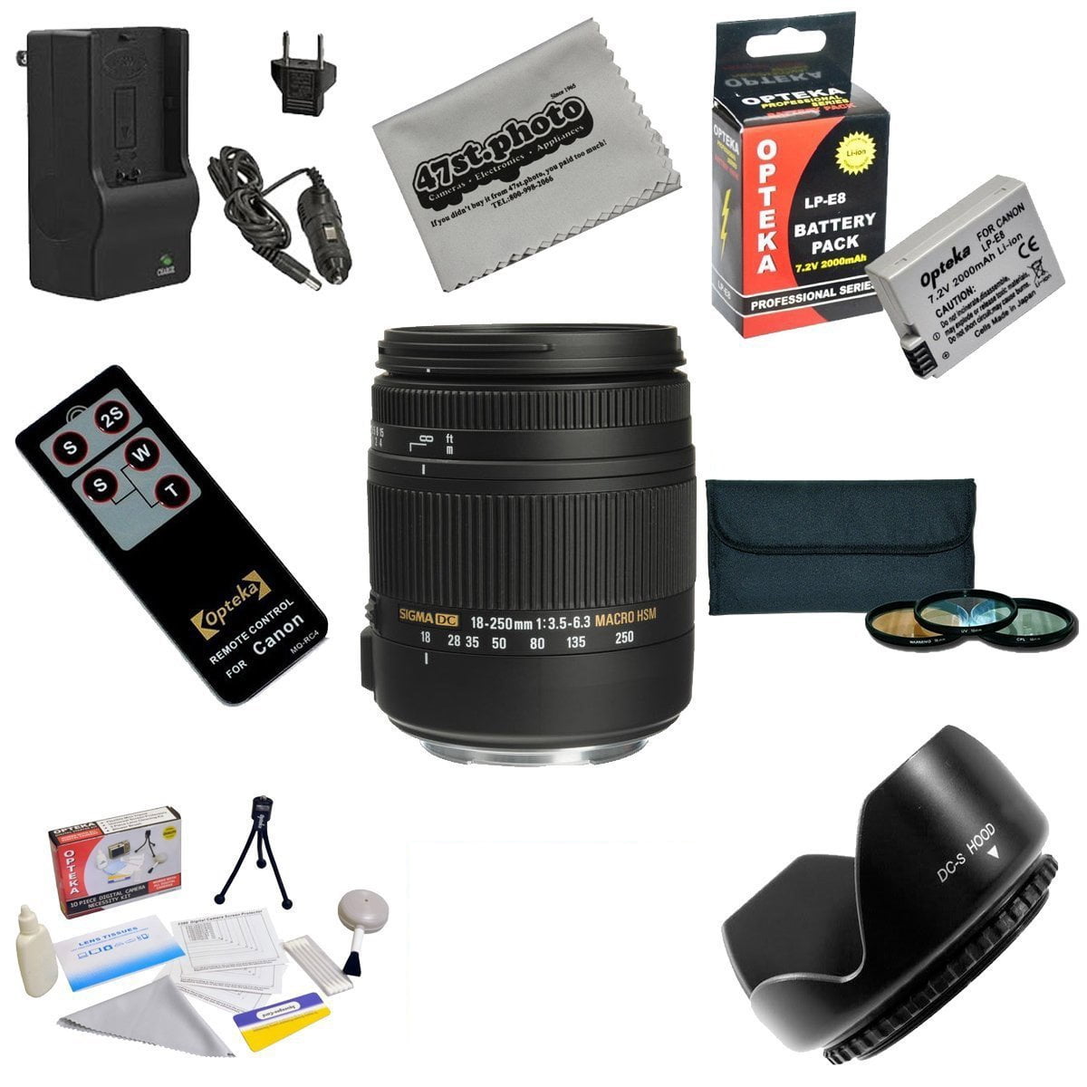 Package Includes: Sigma Super Zoom 18-250mm f/3.5-6.3 DC Macro OS HSM ...