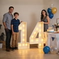 36 Inch Giant Light Up Marquee Numbers 0-9, Foldable Mosaic Balloon ...