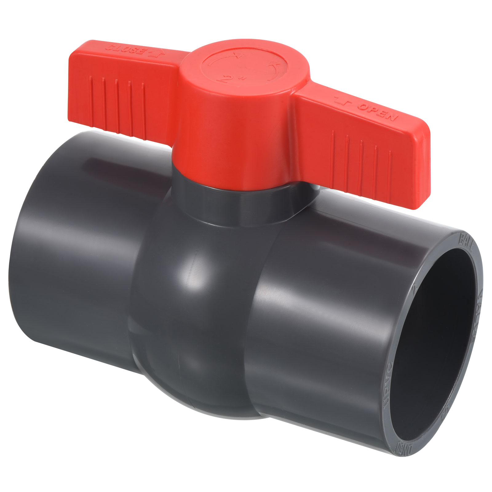 Uxcell 2'' UPVC Ball Valve Compact T Handle Round Socket Water Valve ...