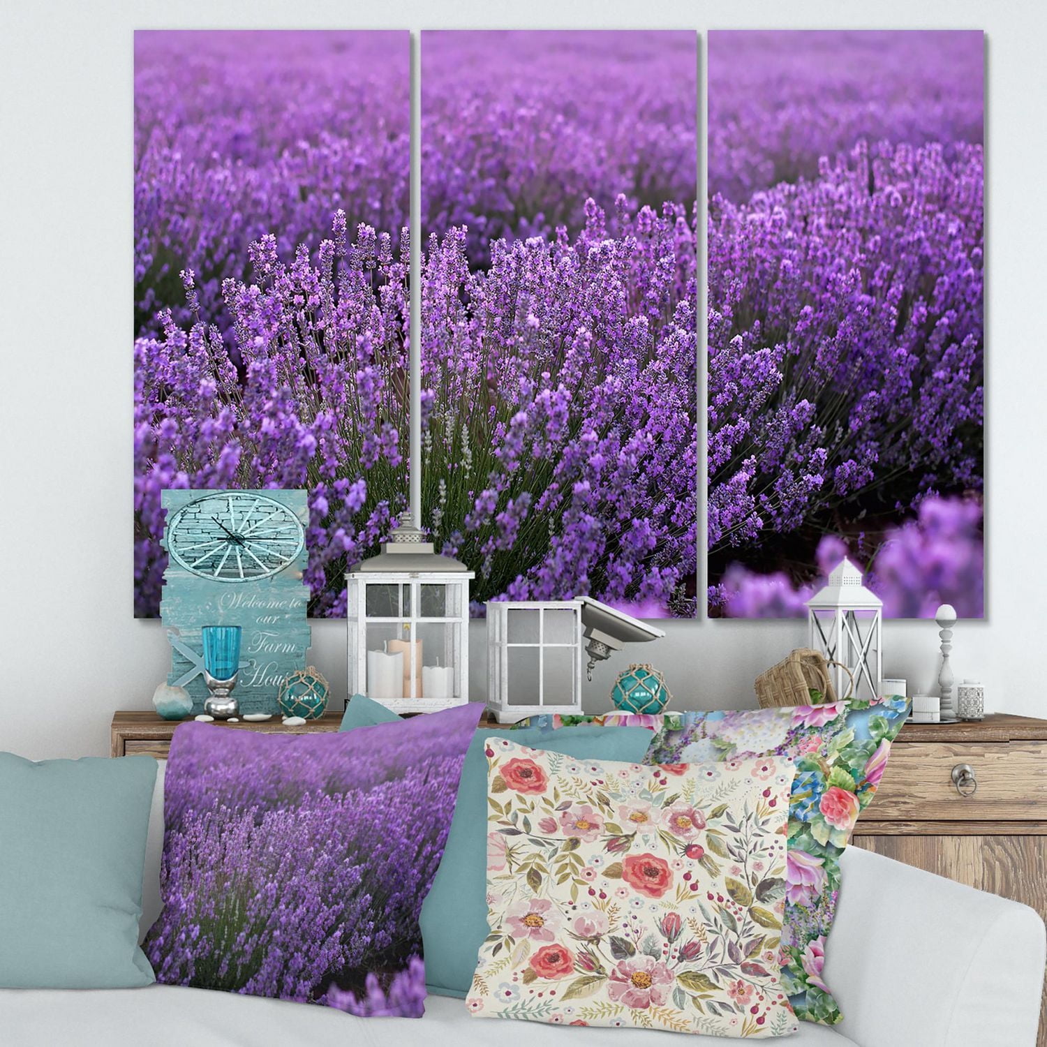 Click here for Designart Blooming Purple Lavender Field Canvas Wa... prices