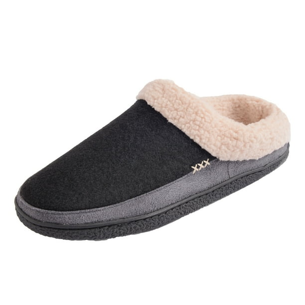 Alpine Swiss Mens Memory Foam Clog Slippers Fleece Fuzzy Slip On House ...