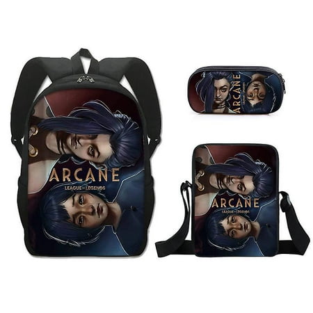 Arcane: League Of Legends Jinx Game Anime Backpack School Bag Three ...