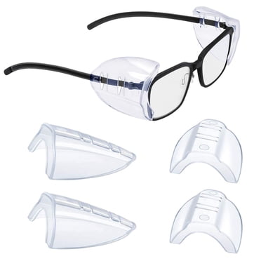 2pairs Clear Safety Eyeglasses Side Shields, EEEkit Comfortable Slip-On ...
