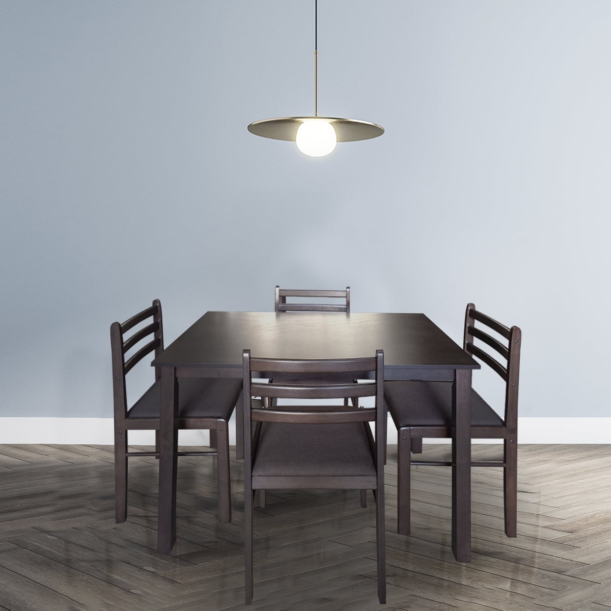 MOBI Comedor de Madera con 4 Sillas Modelo Asturia Color Chocolate ...