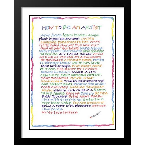 Sark Framed and Double Matted Art Print 24x32 "How to Be an Artist ...