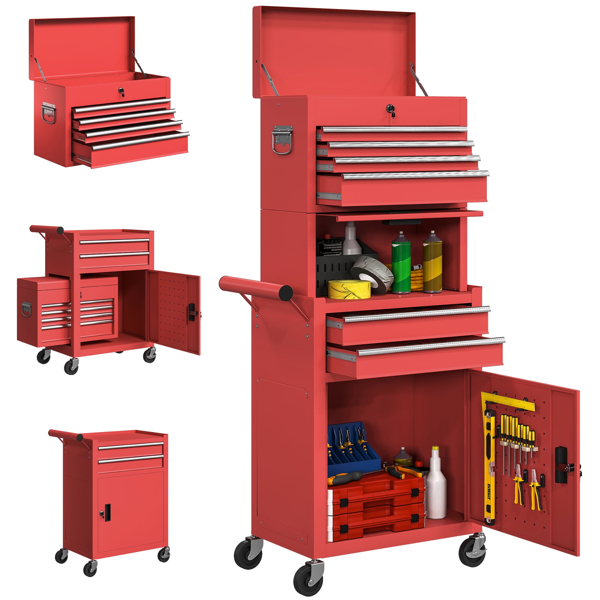 Click here for Homcom Tool Cabinet With 6 Drawers  3-In-1 Rolling... prices
