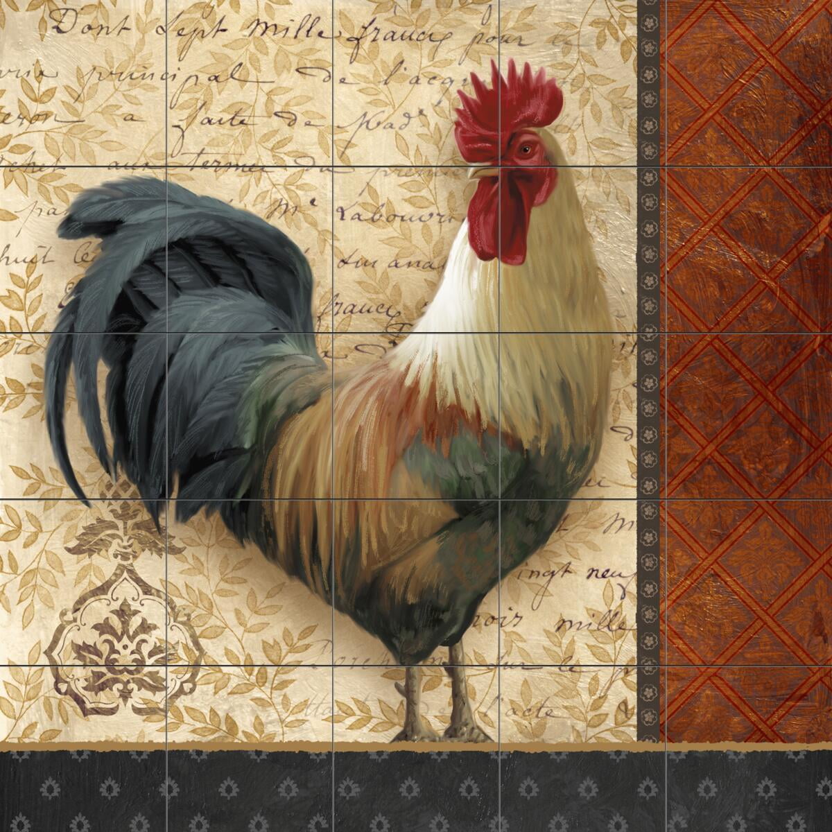 Tile Mural Kitchen Backsplash - A French Rooster II-AW - by Abby White ...