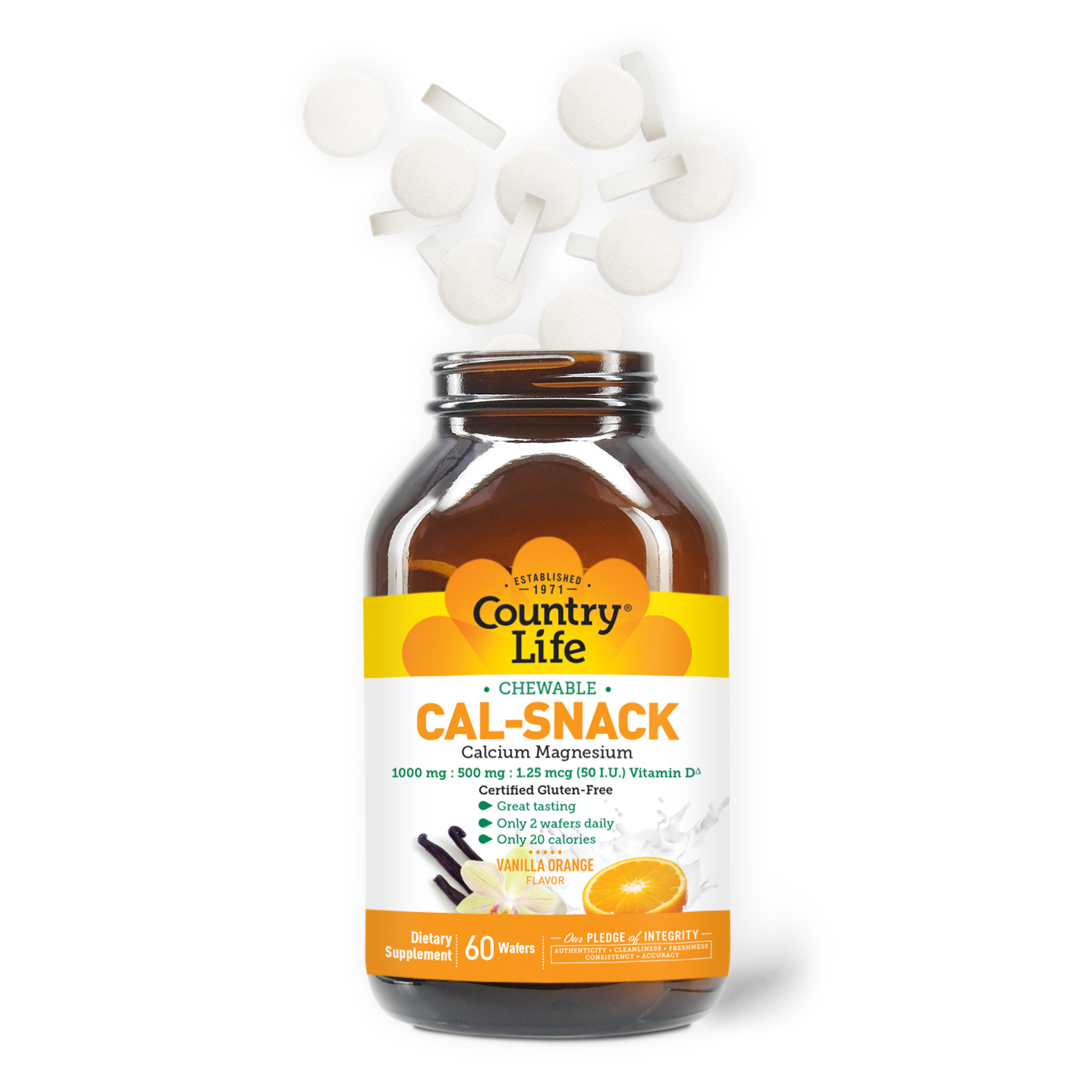 Country Life Cal-Snack, Chewable Calcium, Magnesium with Vitamin D ...