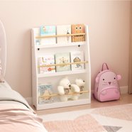 KidKraft Wooden Princess Bookcase with Crown Accent, Shelves and Hidden ...