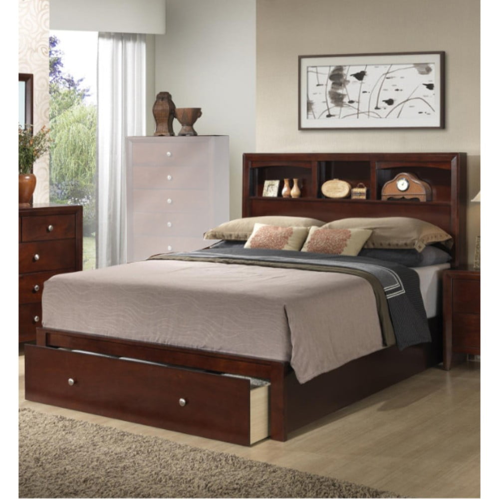 Classic Queen Wooden Bed With HB And FB Storage - Walmart.com