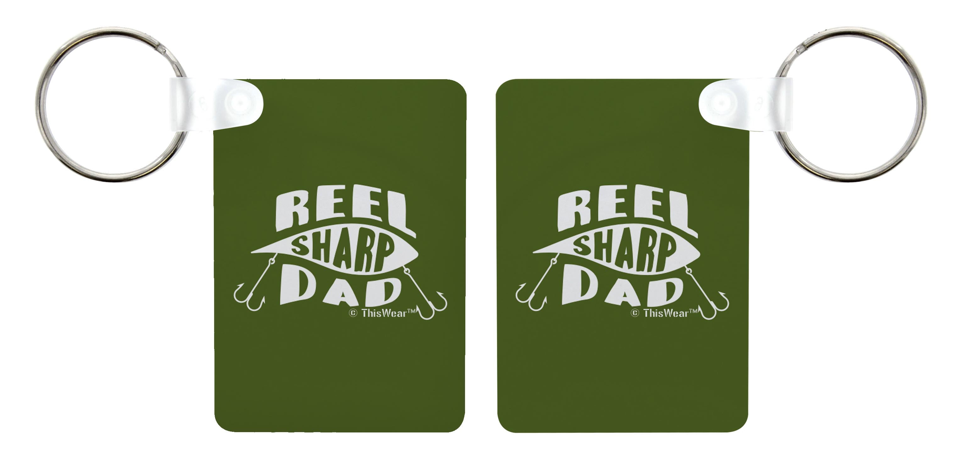 ThisWear Keychain for Best Dad Reel Sharp Dad Fishing Lure Pun 2-Pack ...